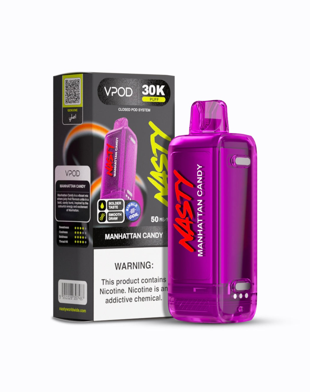 Nasty Versa 30k Pod - Manhattan Candy 5% – Flavour World SA (PTY) LTD