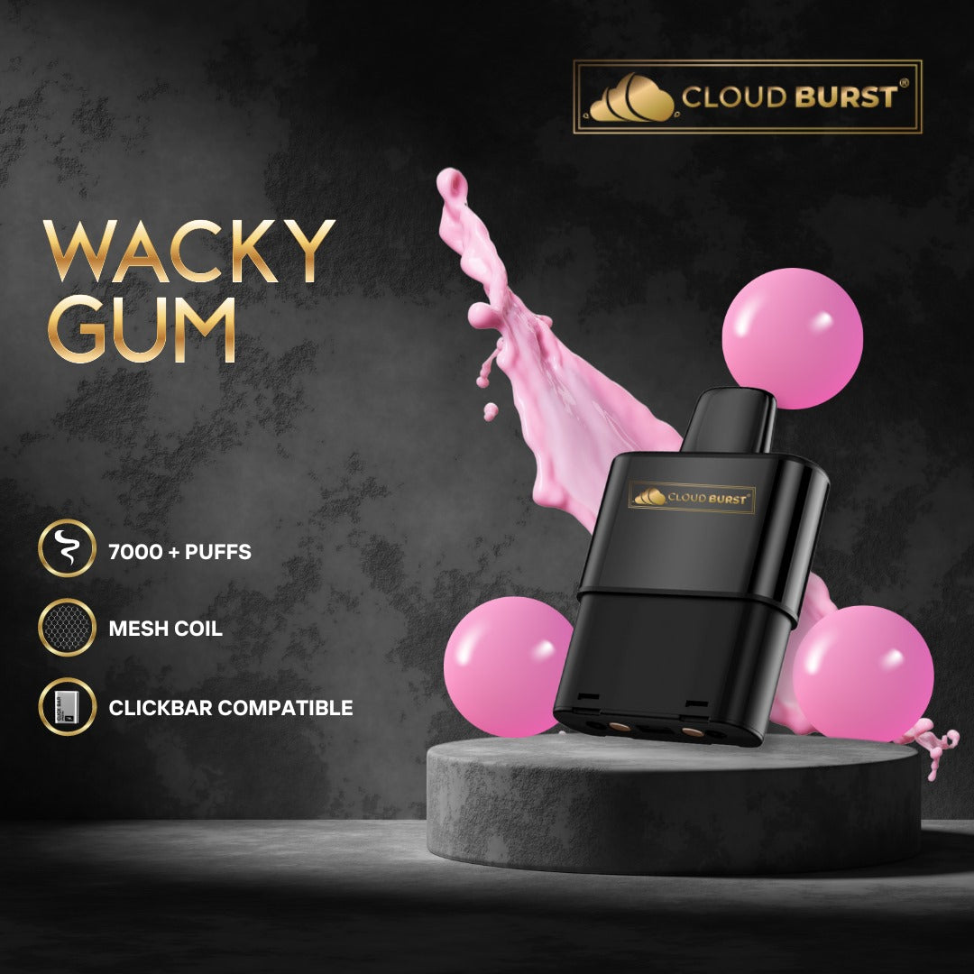 Cloud Burst- Wacky Gum 7000+ Free Click Bar Battery – Flavour World SA ...